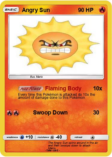 Pokémon Angry Sun 9 9 - Flaming Body - My Pokemon Card