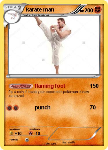 Pokémon karate man 14 14 - flaming foot - My Pokemon Card