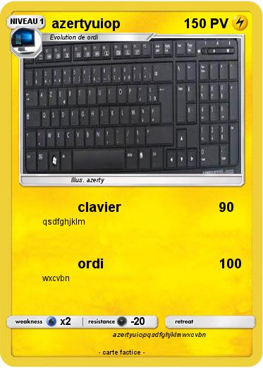 Pokémon azertyuiop 31 31 - clavier - Ma carte Pokémon
