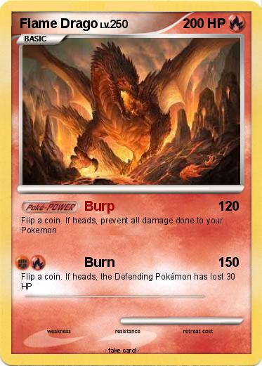 Pokémon Flame Drago 2 2 - Burp - My Pokemon Card