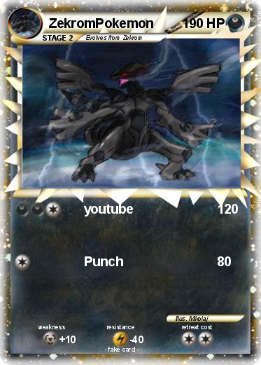 Pokémon ZekromPokemon - youtube - My Pokemon Card