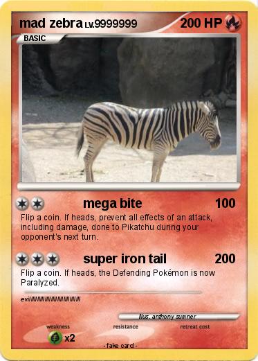Pokémon mad zebra 1 1 - mega bite - My Pokemon Card