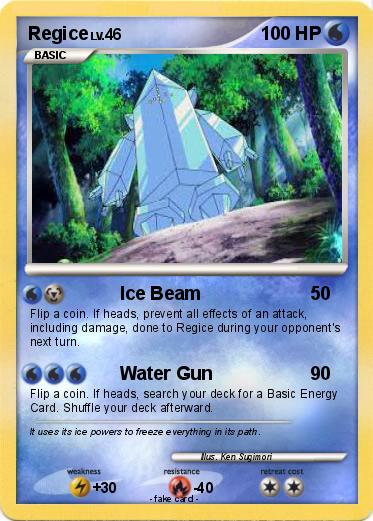 Pokémon Regice 474 474 - Ice Beam - My Pokemon Card