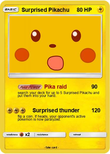 Pokémon Surprised Pikachu 45 45 - Pika raid - My Pokemon Card