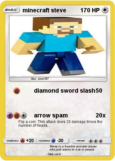 Pokémon minecraft steve 91 91 - diamond sword slash - My Pokemon Card