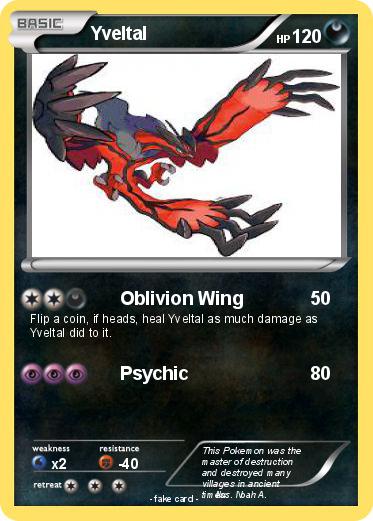 Pokémon Yveltal 1401 1401 - Oblivion Wing - My Pokemon Card