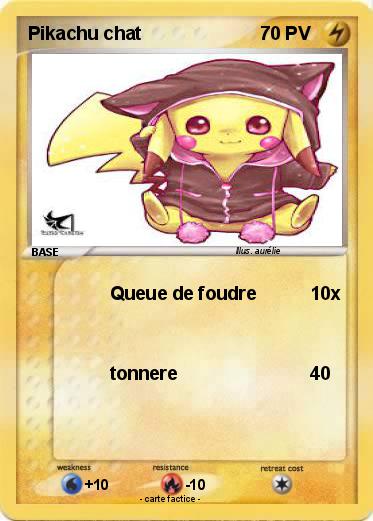 Pokémon Pikachu chat 10 10 - Queue de foudre - Ma carte Pokémon