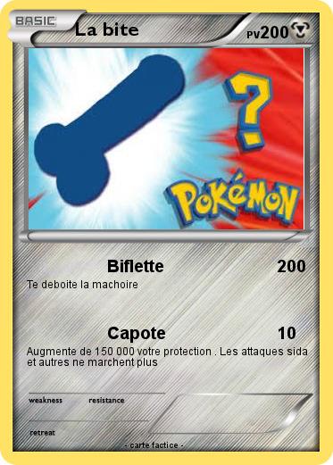 Pokémon La bite 13 13 - Biflette - Ma carte Pokémon