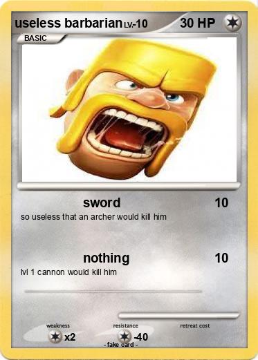 Pokémon useless barbarian - sword - My Pokemon Card
