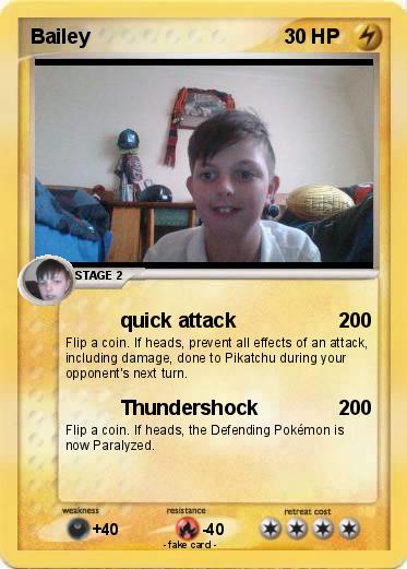 Pokémon Bailey 195 195 - quick attack - My Pokemon Card