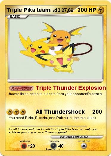 Pokémon Triple Pika team - Triple Thunder Explosion - My Pokemon Card