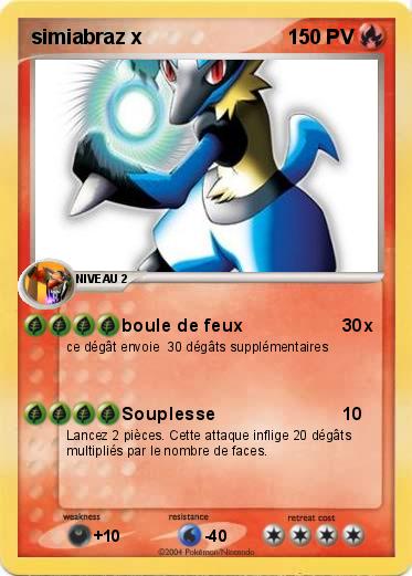 Pokémon simiabraz x 50 50 - boule de feux - Ma carte Pokémon