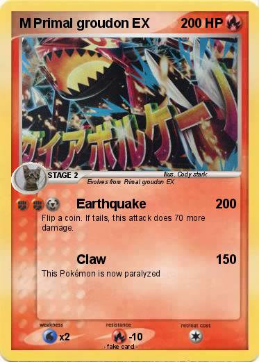 Pokémon M Primal groudon EX 1 1 - Earthquake - My Pokemon Card
