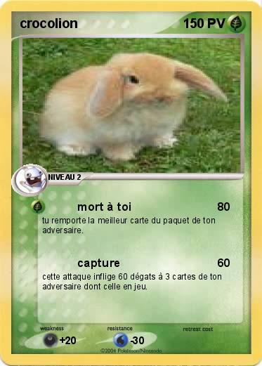 Pokémon crocolion - mort à toi - Ma carte Pokémon