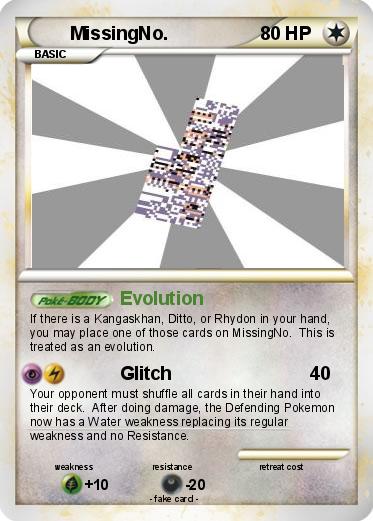 Pokémon MissingNo 200 200 - Evolution - My Pokemon Card