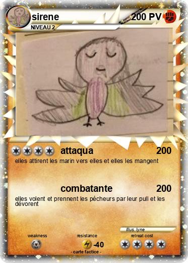 Pokémon sirene 73 73 - attaqua - Ma carte Pokémon