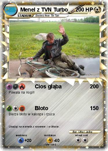Pokémon Menel z TVN Turbo - Cios głąba - Twoja własna karta pokemon
