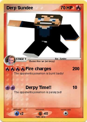 Pokémon Derp Sundee - Fire charges - My Pokemon Card