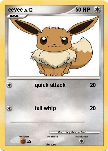 Pokémon eevee 1204 1204 - quick attack - My Pokemon Card