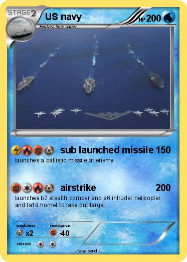 Pokémon US navy - sub launched missile - My Pokemon Card