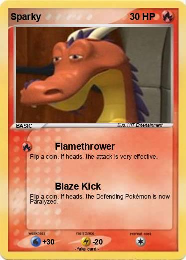 Pokémon Sparky 308 308 - Flamethrower - My Pokemon Card