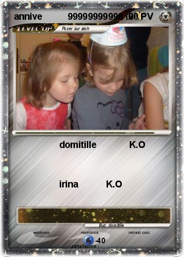 Pokémon annive 99999999999 99999999999 - domitille K.O - Ma carte Pokémon