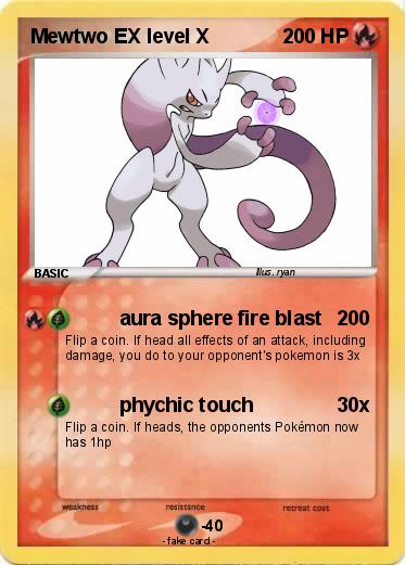 Pokémon Mewtwo EX level X - aura sphere fire blast - My Pokemon Card