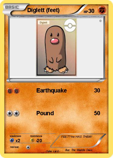 Pokémon Diglett feet - Earthquake - My Pokemon Card