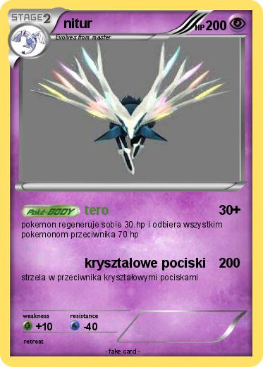 Pokémon nitur - tero - Twoja własna karta pokemon
