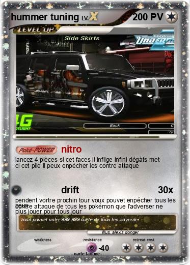 Pokémon hummer tuning - nitro - Ma carte Pokémon