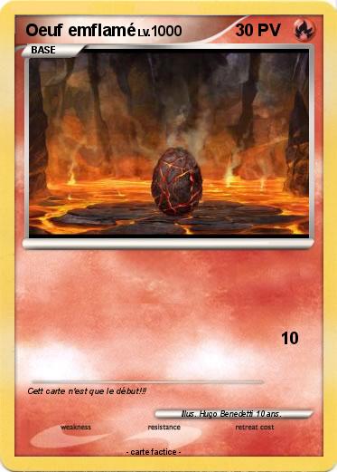Pokémon Oeuf emflame - Ma carte Pokémon