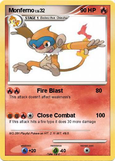 Pokémon Monferno 207 207 - Fire Blast - My Pokemon Card