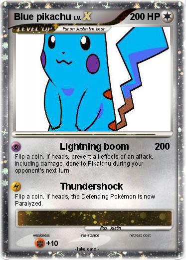 Pokémon Blue pikachu 33 33 - Lightning boom - My Pokemon Card