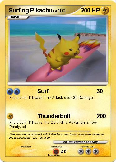 Pokémon Surfing Pikachu 122 122 - Surf - My Pokemon Card