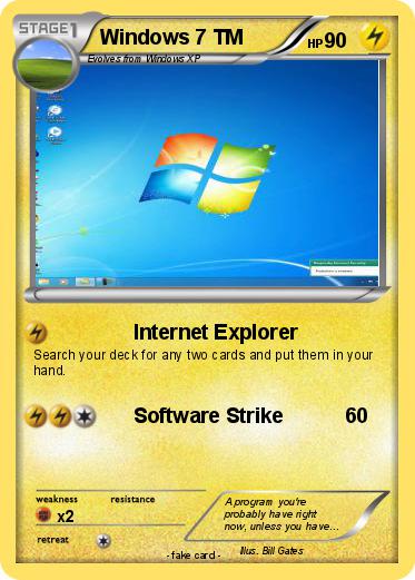 Pokémon Windows 7 TM - Internet Explorer - My Pokemon Card