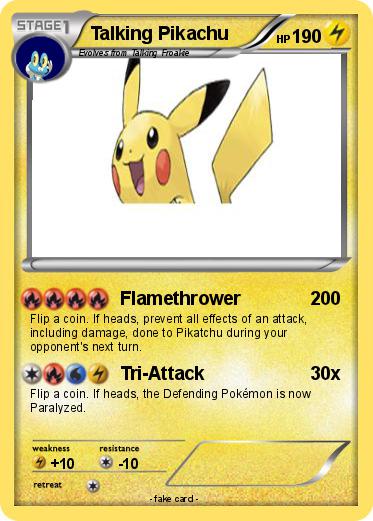 Pokémon Talking Pikachu - Flamethrower - My Pokemon Card