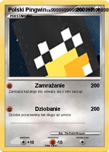Pokémon Polski Pingwin - Zamrażanie - Twoja własna karta pokemon