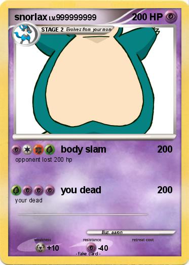 Pokémon snorlax 863 863 - body slam - My Pokemon Card