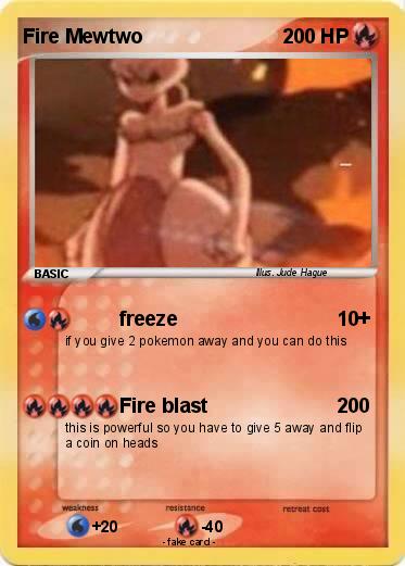 Pokémon Fire Mewtwo 14 14 - freeze - My Pokemon Card
