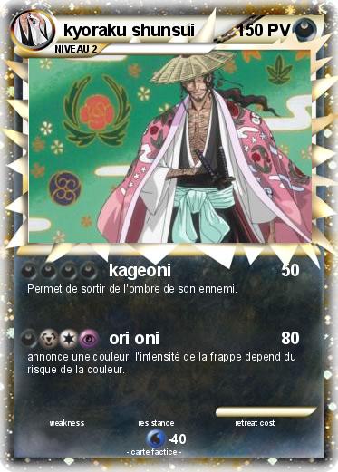 Pokémon kyoraku shunsui - kageoni - Ma carte Pokémon