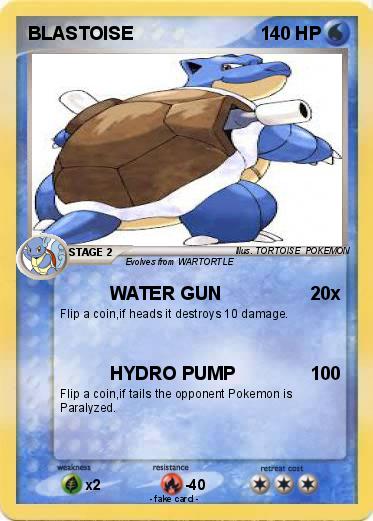 Pokémon BLASTOISE 1465 1465 - WATER GUN - My Pokemon Card
