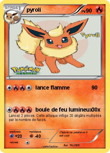 Pokémon pyroli 206 206 - lance flamme - Ma carte Pokémon