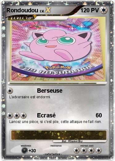 Pokémon Rondoudou 117 117 - Berseuse - Ma carte Pokémon