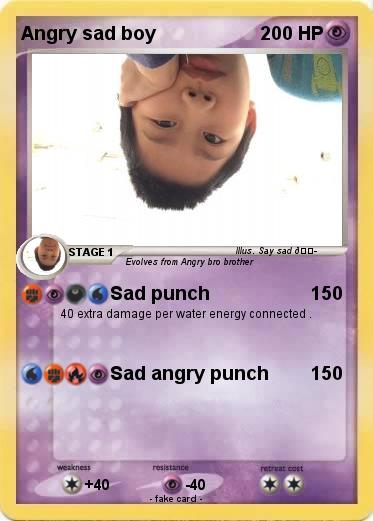Pokémon Angry sad boy - Sad punch - My Pokemon Card