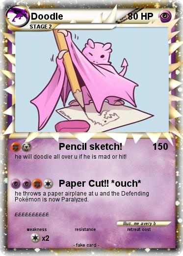 Pokémon Doodle 153 153 - Pencil sketch! - My Pokemon Card