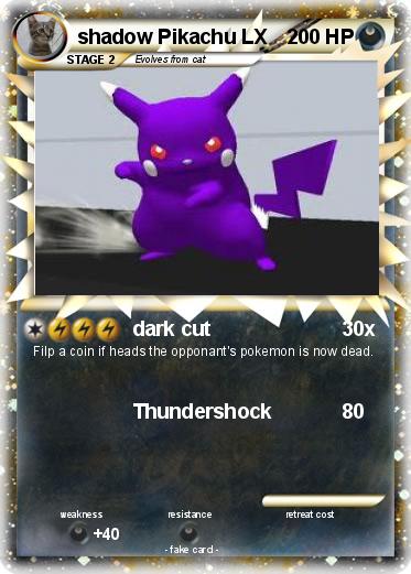 Pokémon shadow Pikachu LX - dark cut - My Pokemon Card