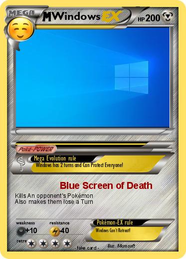 Pokémon Windows 873 873 - Blue Screen of Death - My Pokemon Card