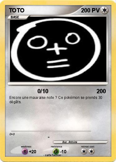 Pokémon TOTO 238 238 - 0/10 - Ma carte Pokémon