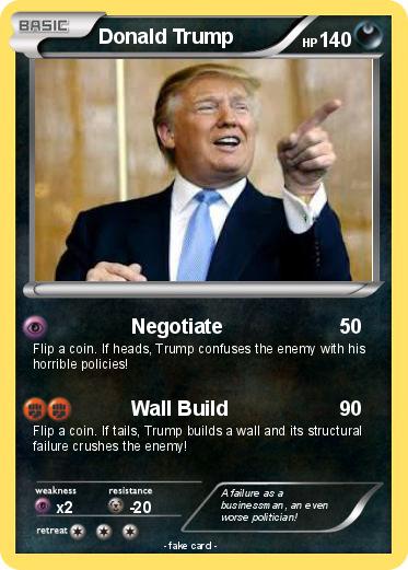 Pokémon Donald Trump 29 29 - Negotiate - My Pokemon Card