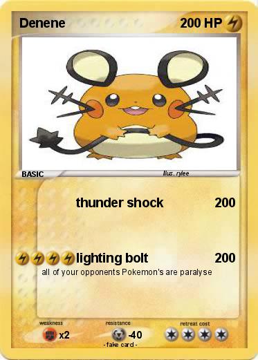 Pokémon Denene - thunder shock - My Pokemon Card